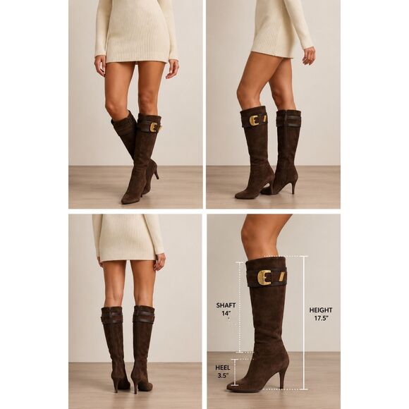 Cole Haan | Shoes | Cole Haan Nikeair Nicole Suede Heel Boots 65b ...